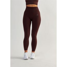 Trainingstights BESHAPED "Lichaam Boost", Damen, Gr. L, US-Gr&ouml;&szlig;en, braun, 90% Nylon, 10% Elasthan, unifarben, lang, Hosen, mit elastischer Eigenschaft