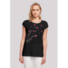 T-Shirt F4NT4STIC "Blumen Ranke", Damen, Gr. 4XL, schwarz, Obermaterial: 100% Baumwolle, regular fit, Rundhals, ohne Bündchen, Shirts, Print