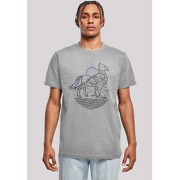 T-Shirt F4NT4STIC "Harry Potter Buckbeak Line Art", Herren, Gr. 3XL, grau (erdgrau), Obermaterial: 100% Baumwolle, regular fit, Rundhals, ohne B&uuml;ndchen, Shirts T-Shirt, Print