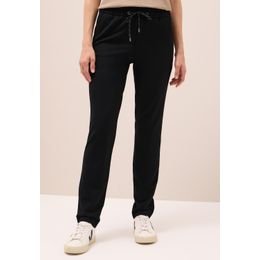 Jogger Pants Cecil, Damen, Gr. S, Länge 32, schwarz, Stoff, 61% Viskose, 32% Polyamid, 7% Elasthan, unifarben, comfort fit knöchellang, Hosen, Middle Waist