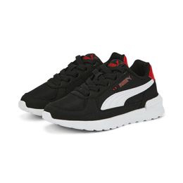 Sneaker Puma "Graviton Sneakers Jugendliche", Jungen, Gr. 28, weiß (schwarz, weiß rot), Obermaterial: Textil, Synthetik; Futter: Textil; Innensohle: Textil; Laufsohle: Synthetik, Gummi, Schuhe