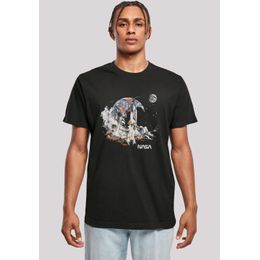 T-Shirt F4NT4STIC "NASA Take Off Earth Montage", Herren, Gr. L, schwarz, Obermaterial: 100% Baumwolle, regular fit, Rundhals, ohne Bündchen, Shirts, Premium Qualität