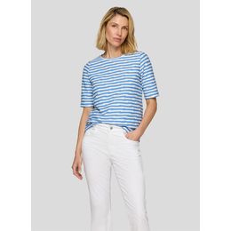 Print-Shirt Rabe "T-Shirt", Damen, Gr. 44, blau, 78%Polyester 16%Viskose 6%Elastan, geringelt, tailliert, Shirts