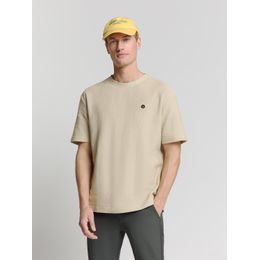 T-Shirt NO EXCESS "NO EXCESS Jacquard crewneck t-shirt", Herren, Gr. XL, beige (sand), 100% Baumwolle, Shirts