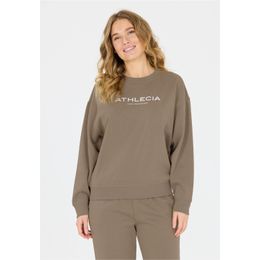 ENDURANCE ATHLECIA Sweatshirt ATHLECIA "Atkins", Damen, Gr. 36, grau, braun, 65% Polyester, 35% Baumwolle, meliert, unifarben, normal, Rundhals, Sweatshirts Sweatshirt, aus weichem und komfortablem Material