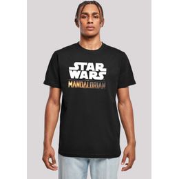T-Shirt F4NT4STIC "Star Wars The Mandalorian Logo", Herren, Gr. XXL, schwarz, Obermaterial: 100% Baumwolle, regular fit, Rundhals, ohne Bündchen, Shirts, Herren,Premium Merch,Regular-Fit,Basic,Bedruckt