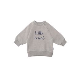 Sweatshirt Liliput "Little rebel", M&auml;dchen, Gr. 110/116, grau, 80% Baumwolle, 20% Polyester, bedruckt, meliert, normal, Rundhals, Sweatshirts Sweatshirt, mit witzigem Print