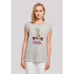 T-Shirt F4NT4STIC "Looney Tunes Bugs And Lola Valentine's Cuddle", Damen, Gr. XL, grau (erdgrau), Obermaterial: 100% Baumwolle, regular fit, Rundhals, ohne B&uuml;ndchen, Shirts T-Shirt, Print
