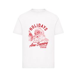 T-Shirt F4NT4STIC "Coca Cola Holidays Are Coming 2", Mädchen, Gr. 122/128, weiß, Obermaterial: 100% Baumwolle, regular fit, Rundhals, ohne Bündchen, Shirts, Official Merch
