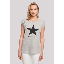 T-Shirt F4NT4STIC "David Bowie Star Logo", Damen, Gr. XXL, grau (erdgrau), Obermaterial: 100% Baumwolle, regular fit, Rundhals, ohne B&uuml;ndchen, Shirts T-Shirt, Print