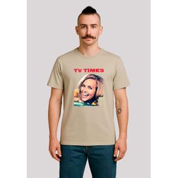 T-Shirt F4NT4STIC "TV Times Honor Blackman 1964 Cover", Herren, Gr. XL, beige (sand), Obermaterial: 100% Baumwolle, regular fit, Rundhals, ohne Bündchen, Shirts, Premium Qualität
