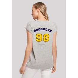T-Shirt F4NT4STIC "Brooklyn 98 NY SHORT SLEEVE TEE", Damen, Gr. 4XL, grau (erdgrau), Obermaterial: 100% Baumwolle, regular fit, Rundhals, ohne B&uuml;ndchen, Shirts T-Shirt, Print