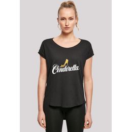 T-Shirt F4NT4STIC "Cinderella Aschenputtel Shoe Logo", Damen, Gr. XS, schwarz, Obermaterial: 100% Baumwolle, regular fit, Rundhals, ohne B&uuml;ndchen, Shirts T-Shirt, Print