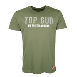 T-Shirt Top Gun "TG20212009", Herren, Gr. 50M, grün (olive), Obermaterial: 100% Baumwolle, Shirts