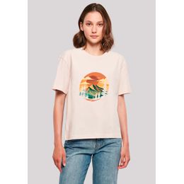 T-Shirt F4NT4STIC "Sonnenuntergang Berglandschaft", Damen, Gr. L, pink, Obermaterial: 100% Baumwolle, oversize, Rundhals, ohne B&uuml;ndchen, Shirts T-Shirt, Premium Qualit&auml;t