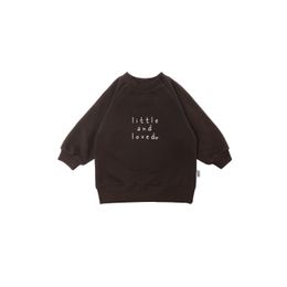 Sweatshirt Liliput "little and loved", M&auml;dchen, Gr. 98/104, braun (dunkelbraun), 80% Baumwolle, 20% Polyester, bedruckt, normal, Rundhals, Sweatshirts Sweatshirt, aus weichem Baumwoll-Material