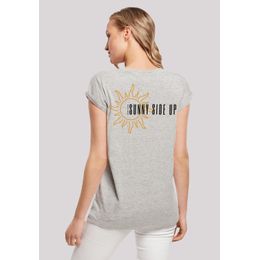 T-Shirt F4NT4STIC "Sunny side up", Damen, Gr. XS, grau (erdgrau), Obermaterial: 100% Baumwolle, regular fit, Rundhals, ohne B&uuml;ndchen, Shirts T-Shirt, Print