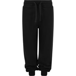 Jogginghose Urban Classics "Urban Classics Boys Light Terry Basic Sweatpants", Kinder, Gr. 158/164, Normalgrößen, schwarz, 60% Baumwolle, 40% Polyester, unifarben, normal, Hosen