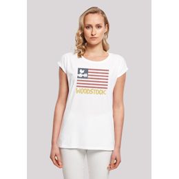 T-Shirt F4NT4STIC "Woodstock USA Flag'", Damen, Gr. 4XL, wei&szlig;, Obermaterial: 100% Baumwolle, regular fit, Rundhals, ohne B&uuml;ndchen, Shirts T-Shirt, Print