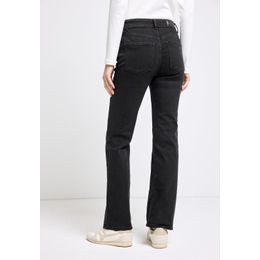 Damen Bootcut-Jeansschwarz soft wash, Gr. 34, STREET ONE STUDIO, unifarben, Jeans, 63% Baumwolle, 25% Polyester, 10% Viskose, 2% Elasthan, Jeans, aus