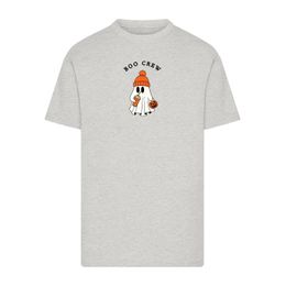 T-Shirt F4NT4STIC "Boo Crew Cool Geist Halloween", Herren, Gr. 3XL, erdgrau, Obermaterial: 100% Baumwolle, regular fit, Rundhals, ohne B&uuml;ndchen, Shirts T-Shirt, Premium Qualit&auml;t
