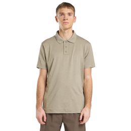 Poloshirt Jack Wolfskin "TRAVEL POLO M", Herren, Gr. S (48), beige (stone, heather), Oberstoff: 95% POLYESTER, 5% ELASTHAN; Kontrastmaterial 1: 100% POLYAMID, Shirts