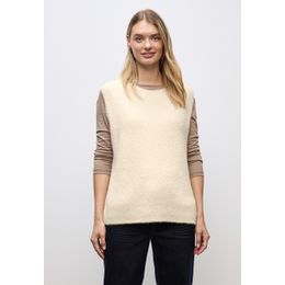 Pullunder Street One, Damen, Gr. 34, soft beige, Stoff, 78% Polyamid, 12% Polyacryl, 10% Baumwolle, unifarben, normal normal, Rundhals, abgesteppt, Pullover, aus softem Materialmix