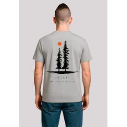 T-Shirt F4NT4STIC "Escape Discover the World Pinetree", Herren, Gr. M, grau (grau melange), Obermaterial: 100% Baumwolle, regular fit, Rundhals, ohne Bündchen, Shirts, Discover the World