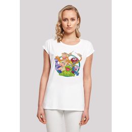 T-Shirt F4NT4STIC "Disney Die Muppets Group Circle", Damen, Gr. 4XL, wei&szlig;, Obermaterial: 100% Baumwolle, regular fit, Rundhals, ohne B&uuml;ndchen, Shirts T-Shirt, Print