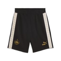 Sporthose Puma "FC Red Bull Salzburg KING Sweat-Shorts Herren", Damen, Gr. L, Normalgr&ouml;&szlig;en, schwarz matte gold beige, Obermaterial: 32% Polyester, 68% Baumwolle; Taschenfutter: 100% Baumwolle; Besatz: 100% Polyester, unifarben, regular fit, Hosen Sporthose