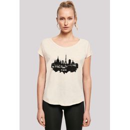 T-Shirt F4NT4STIC "PARIS SKYLINE LONG TEE", Damen, Gr. L, beige (sandwei&szlig;), Obermaterial: 100% Baumwolle, regular fit, Rundhals, ohne B&uuml;ndchen, Shirts T-Shirt, Print