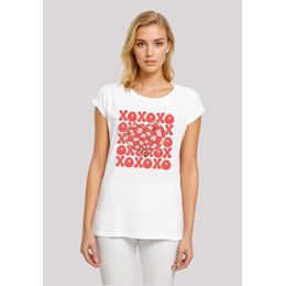 T-Shirt F4NT4STIC "XOXO Herz Love", Damen, Gr. 4XL, wei&szlig;, Obermaterial: 100% Baumwolle, regular fit, Rundhals, ohne B&uuml;ndchen, Shirts T-Shirt, Premium Qualit&auml;t