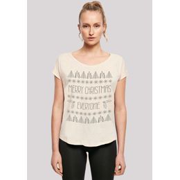 T-Shirt F4NT4STIC "Merry Christmas Everyone Weihnachten", Damen, Gr. L, wei&szlig; (sandwei&szlig;), Obermaterial: 100% Baumwolle, regular fit, Rundhals, ohne B&uuml;ndchen, Shirts T-Shirt, Print