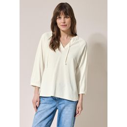 Shirtbluse Cecil, Damen, Gr. XL (44), weiß (vanilleweiß), Stoff, 55% Polyester, 44% Viskose, 1% Elasthan, unifarben, normal normal, Rundhals, Bündchen, Blusen, mit 3/4 Ärmeln