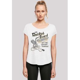 T-Shirt F4NT4STIC "Looney Tunes Wile E Rocket Board Cartoon", Damen, Gr. S, wei&szlig;, Obermaterial: 100% Baumwolle, regular fit, Rundhals, ohne B&uuml;ndchen, Shirts T-Shirt, Print