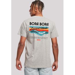 T-Shirt F4NT4STIC "Bora Bora Leewards Island", Herren, Gr. L, grau (erdgrau), Obermaterial: 100% Baumwolle, regular fit, Rundhals, ohne Bündchen, Shirts, Premium Qualität
