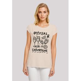 T-Shirt F4NT4STIC "Oysters And Champagne Summer", Damen, Gr. 4XL, wei&szlig; (sandwei&szlig;), Obermaterial: 100% Baumwolle, regular fit, Rundhals, ohne B&uuml;ndchen, Shirts T-Shirt, Premium Qualit&auml;t