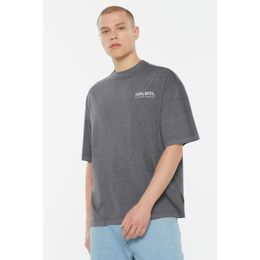 Rundhalsshirt Harlem Soul, Jungen, Gr. XL, grau, Single Jersey, Material: 100% Baumwolle, bedruckt, oversize normal, Rundhals, eingesetzt gerader Abschluss, Shirts Rundhalsshirt, aus Baumwolle