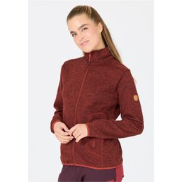 Fleecejacke WHISTLER "SAMANI", Damen, Gr. 36, rot (rot, meliert), 100% Polyester, meliert, normal, hoch geschlossener Ausschnitt, Jacken Fleecejacke, aus schnell trocknendem Funktionsmaterial