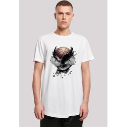 T-Shirt F4NT4STIC "Basketball Adler", Damen, Gr. M, wei&szlig;, Obermaterial: 100% Baumwolle, regular fit, Rundhals, ohne B&uuml;ndchen, Shirts T-Shirt, Print