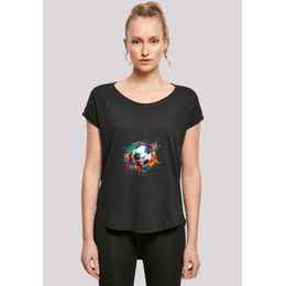 T-Shirt F4NT4STIC "Bunte Fußball Grafik", Damen, Gr. L, schwarz, Obermaterial: 100% Baumwolle, regular fit, Rundhals, ohne Bündchen, Shirts, Premium Qualität