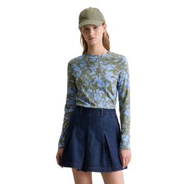 Marc O'Polo Langarmshirt MARC O'POLO DENIM "aus Print-Jersey", Damen, Gr. L, grün (medium grün), Obermaterial: 50% Modal, 50% Baumwolle, bedruckt, gerade, Shirts