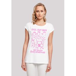 T-Shirt F4NT4STIC "Fall Out Boy Pink Dog So Much Stardust", Damen, Gr. 4XL, weiß, Obermaterial: 100% Baumwolle, regular fit, Rundhals, ohne Bündchen, Shirts, Premium Qualität