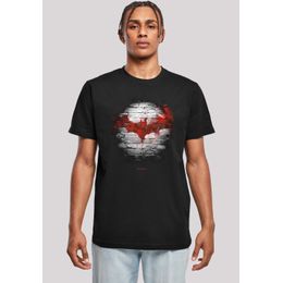 T-Shirt F4NT4STIC "Batman Logo Wall", Damen, Gr. 3XL, schwarz, Obermaterial: 100% Baumwolle, regular fit, Rundhals, ohne B&uuml;ndchen, Shirts T-Shirt, Herren,Premium Merch,Regular-Fit,Basic,Bedruckt