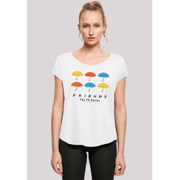 T-Shirt F4NT4STIC "FRIENDS Bunte Regenschirme", Damen, Gr. S, wei&szlig;, Obermaterial: 100% Baumwolle, regular fit, Rundhals, ohne B&uuml;ndchen, Shirts T-Shirt, Print