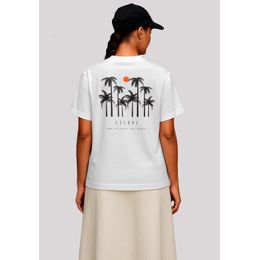 T-Shirt F4NT4STIC "Escape Discover the World Palm Trees", Damen, Gr. L, weiß (off, weiß), Obermaterial: 100% Baumwolle, oversize, Rundhals, ohne Bündchen, Shirts, Discover the World