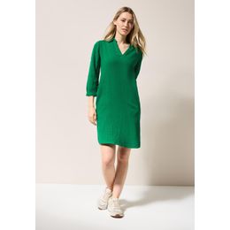 Sommerkleid Cecil, Damen, Gr. XXL46, US-Größen, grün (garden grün), Web, 100% Baumwolle, unifarben, comfort fit kniefrei, V-Ausschnitt, Bündchen, Kleider, aus 100% Baumwolle