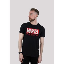 T-Shirt F4NT4STIC "Marvel Logo Waschsymbole", Herren, Gr. L, schwarz, Obermaterial: 100% Baumwolle, regular fit, Rundhals, ohne Bündchen, Shirts, Print