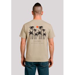 T-Shirt F4NT4STIC "Escape Discover the World Palm Trees", Herren, Gr. L, sand, Obermaterial: 100% Baumwolle, regular fit, Rundhals, ohne Bündchen, Shirts, Discover the World
