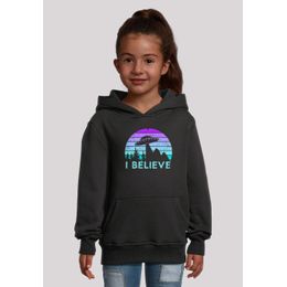 Kapuzenpullover F4NT4STIC "I BELIEVE UFO Alien Spacecraft Retro", Jungen, Gr. 122/128, schwarz, Obermaterial: 65% Baumwolle, 35% Polyester, relaxed fit, Pullover Kapuzenpullover, Premium Qualität